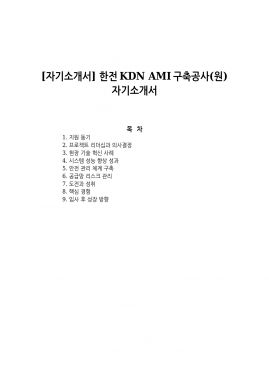 [자기소개서] 한전KDN AMI구축공사(원) 자기소개서-1페이지