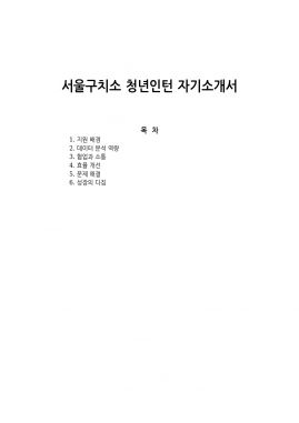 서울구치소 청년인턴 자기소개서-1페이지