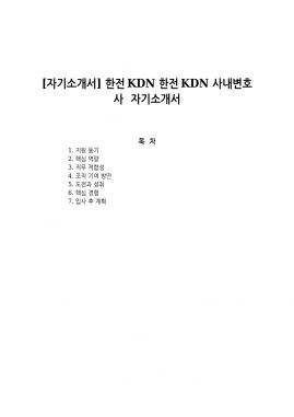 [자기소개서] 한전KDN 한전KDN 사내변호사 자기소개서-1페이지