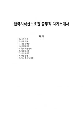 한국지식산보호원 공무직 자기소개서-1페이지