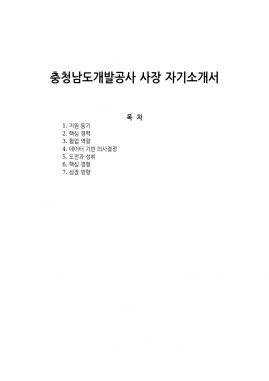 충청남도개발공사 사장 자기소개서-1페이지