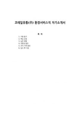 코레일유통(주) 환경서비스직 자기소개서-1페이지