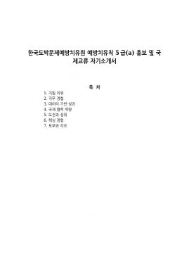 한국도박문제예방치유원 예방치유직 5급(a) 홍보 및 국제교류 자기소개서-1페이지