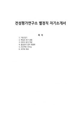 전성평가연구소 별정직 자기소개서-1페이지