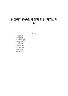 전성평가연구소 체험형 인턴 자기소개서-1페이지