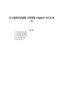 시그널파이낸셜랩 고객경험 eXpert 자기소개서-1페이지