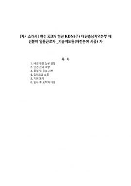 [자기소개서] 한전KDN 한전KDN(주) 대전충남지역본부 배전분야 일용근로자 _기술지도원(배전분야 시공) 자-1페이지