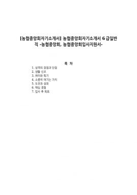 [농협중앙회자기소개서] 농협중앙회자기소개서 6급일반직 -농협중앙회, 농협중앙회입사지원서--1페이지