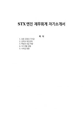 STX엔진 재무회계 자기소개서-1페이지