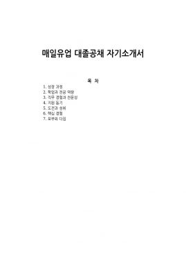 매일유업 대졸공채 자기소개서-1페이지
