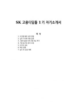 SK 고용디딤돌 1기 자기소개서-1페이지
