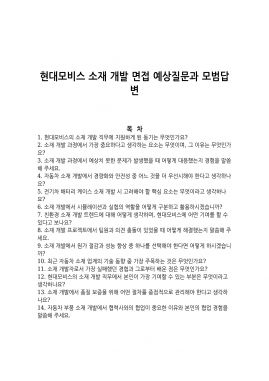 현대모비스 소재 개발 면접 예상질문과 모범답변-1페이지