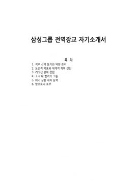 삼성그룹 전역장교 자기소개서-1페이지