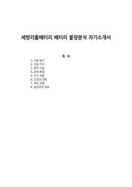 세방리튬배터리 배터리 불량분석 자기소개서-1페이지