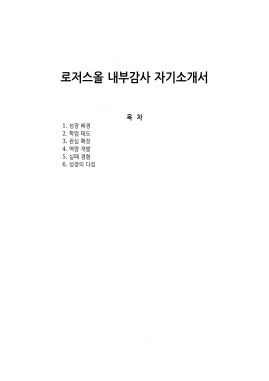 로저스올 내부감사 자기소개서-1페이지