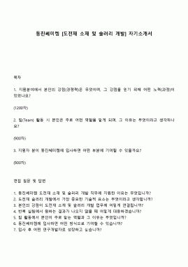 동진쎄미켐 [도전재 소재 및 슬러리 개발] 자기소개서-1페이지