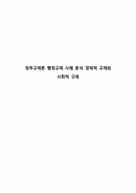 정부규제론 행정규제 사례 분석 경제적 규제와 사회적 규제-1페이지