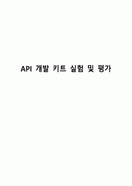 API 개발 키트 실험 및 평가-1페이지